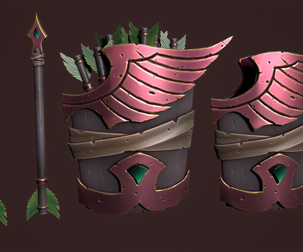 ArtStation - Rune crossbow and quiver | Game Assets