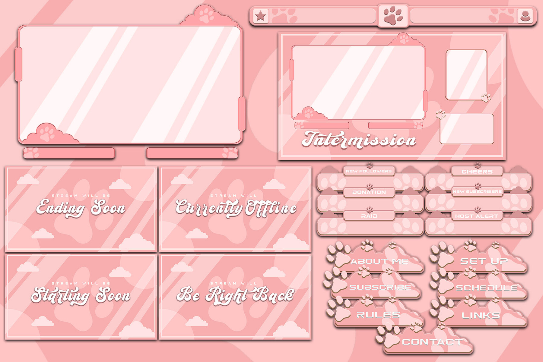 ArtStation - Overlay for Twitch"theme cute" | Artworks