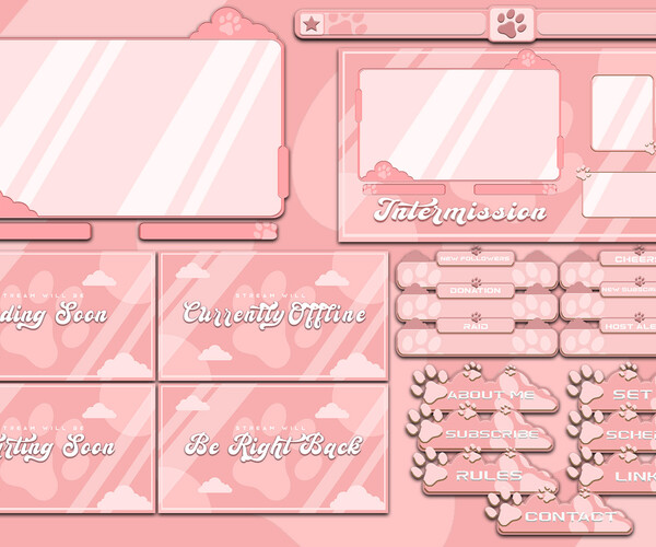 ArtStation - Overlay for Twitch"theme cute" | Artworks