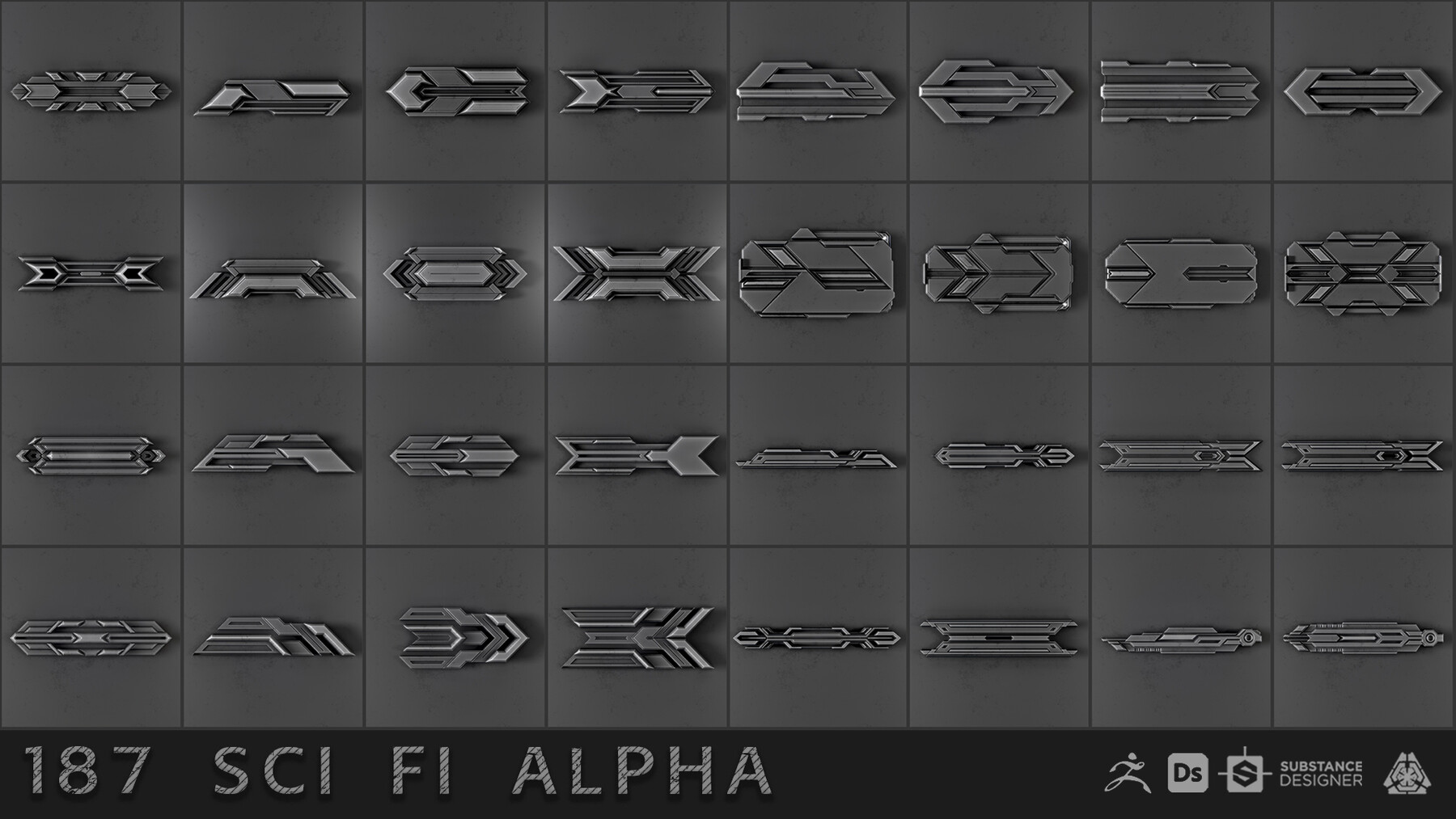 ArtStation - 187 Sci Fi Alpha vol - 02 | Brushes