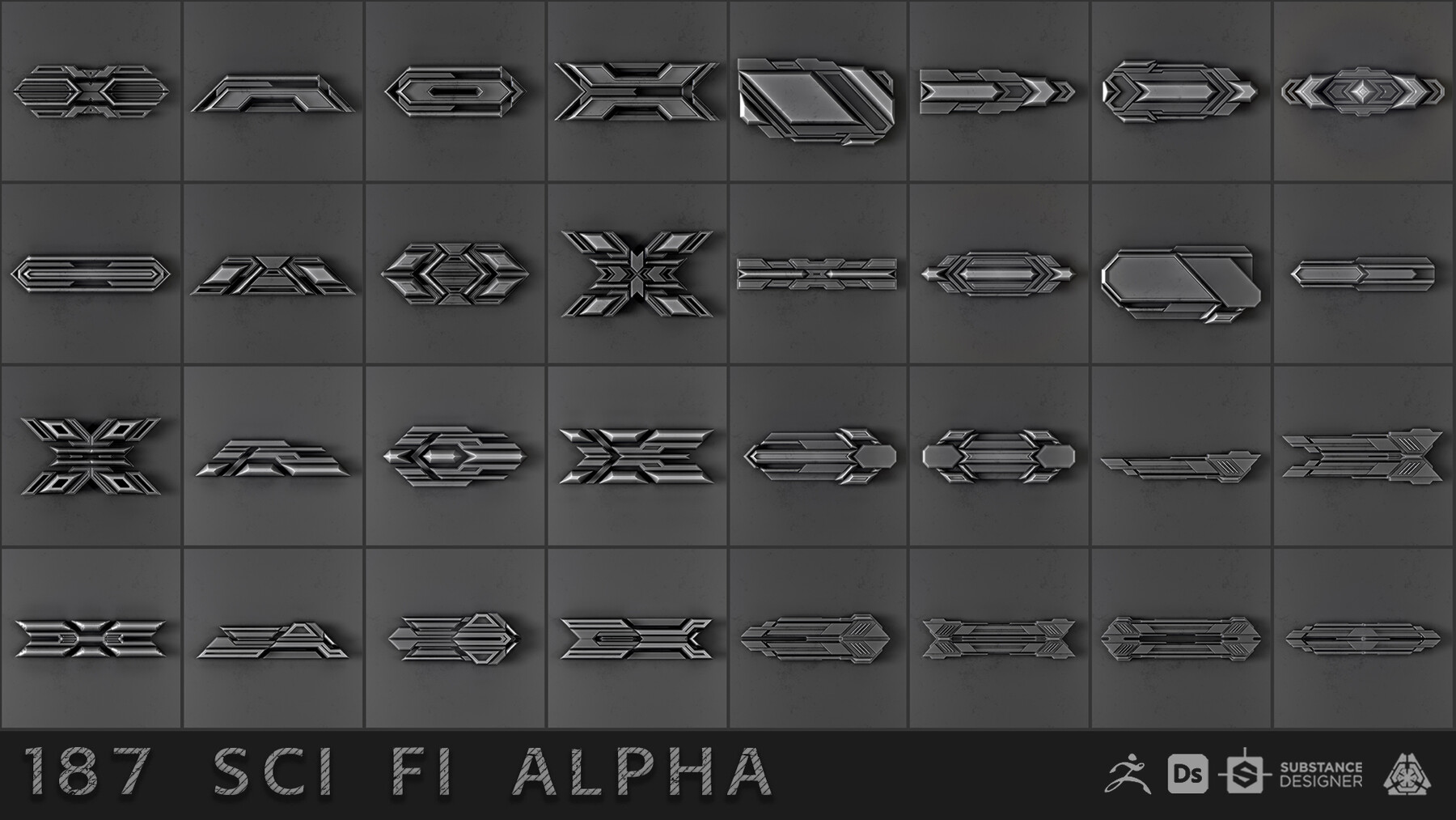 ArtStation - 187 Sci Fi Alpha vol - 02 | Brushes