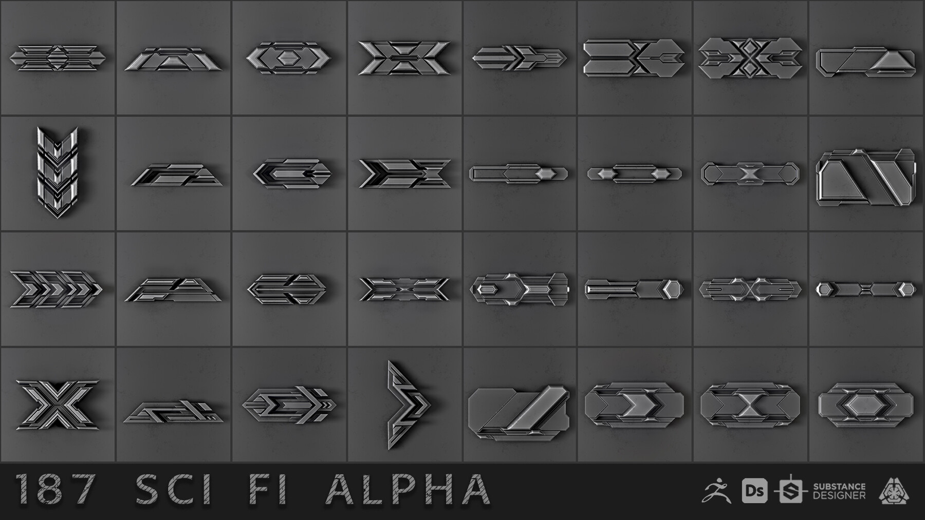 ArtStation - 187 Sci Fi Alpha vol - 02 | Brushes