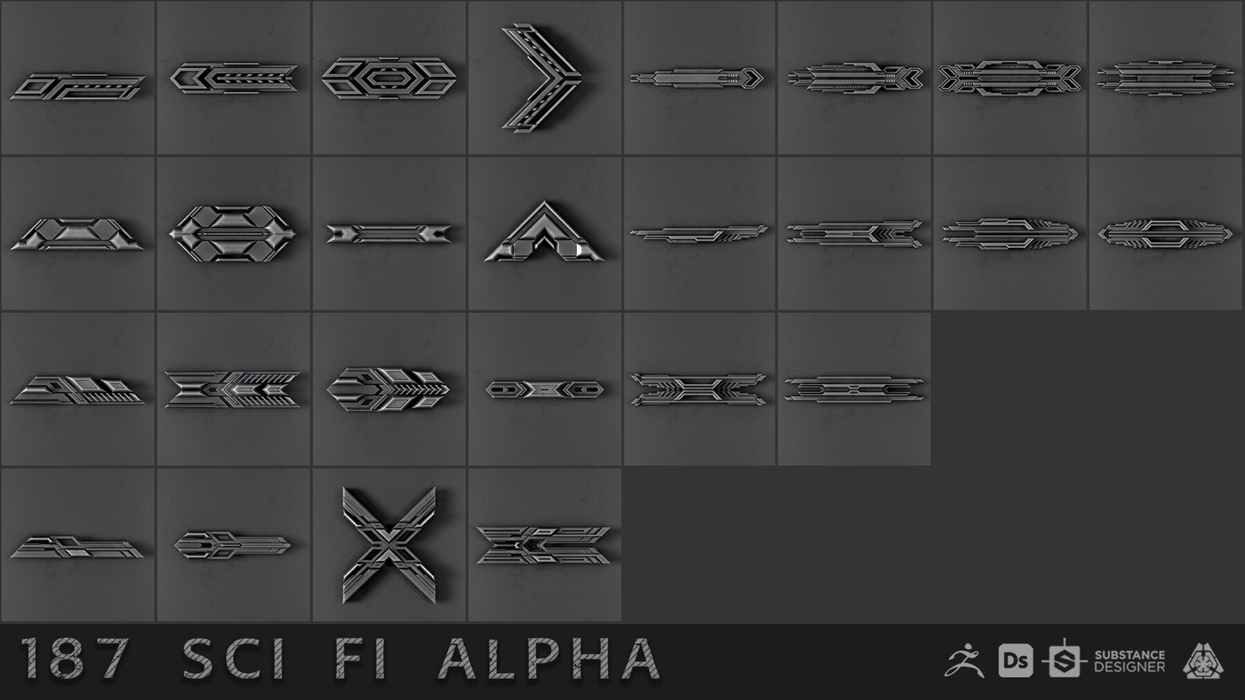 ArtStation - 187 Sci Fi Alpha vol - 02 | Brushes
