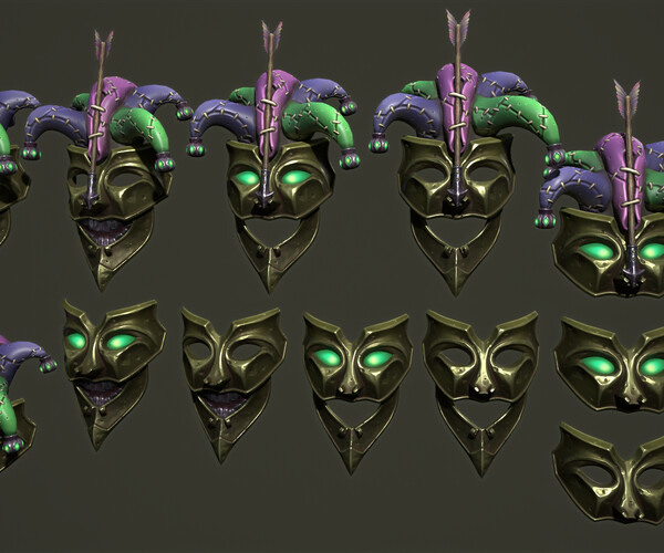 ArtStation - Jester mask | Game Assets