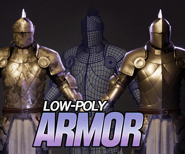 ArtStation - Game Ready Silver Armor Low-poly 3D model | Game Assets