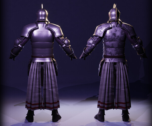 ArtStation - Game Ready Silver Armor Low-poly 3D model | Game Assets