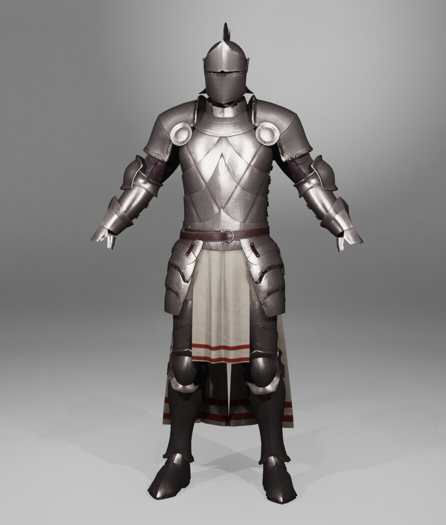 ArtStation - Game Ready Silver Armor Low-poly 3D model | Game Assets