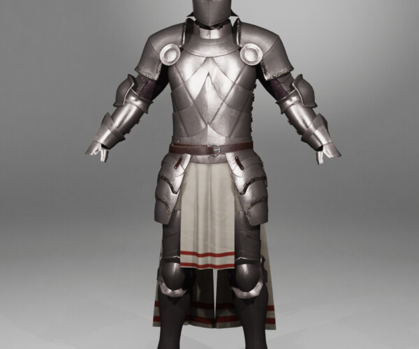 ArtStation - Game Ready Silver Armor Low-poly 3D model | Game Assets