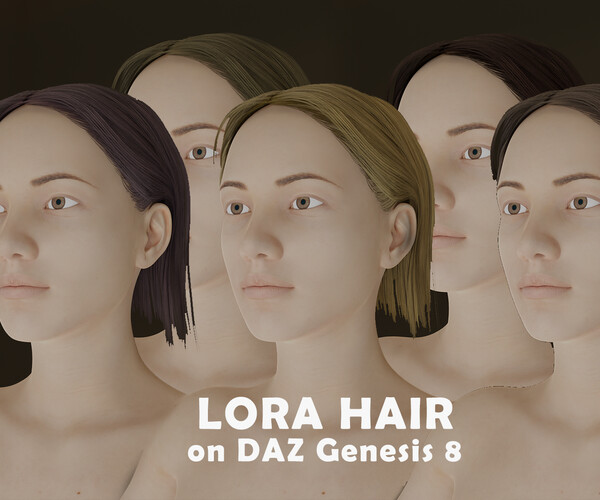 ArtStation - Lora Hair ( hair cards) .blend file | Game Assets