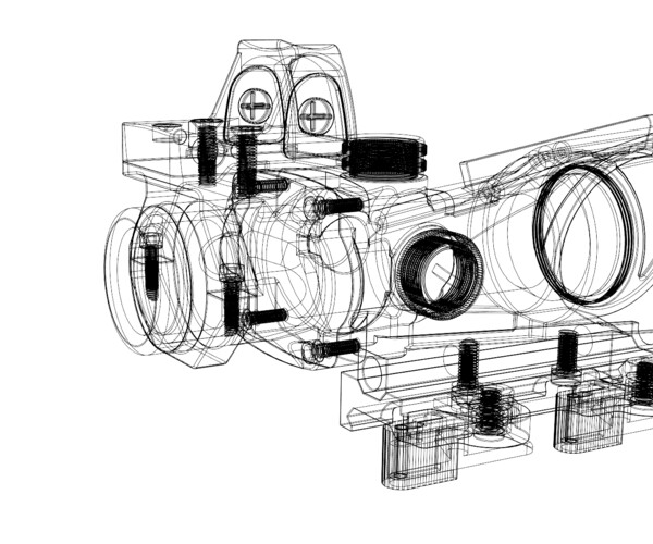 ArtStation - 4X Scope with a red dot mount 3D Model printable Game ...