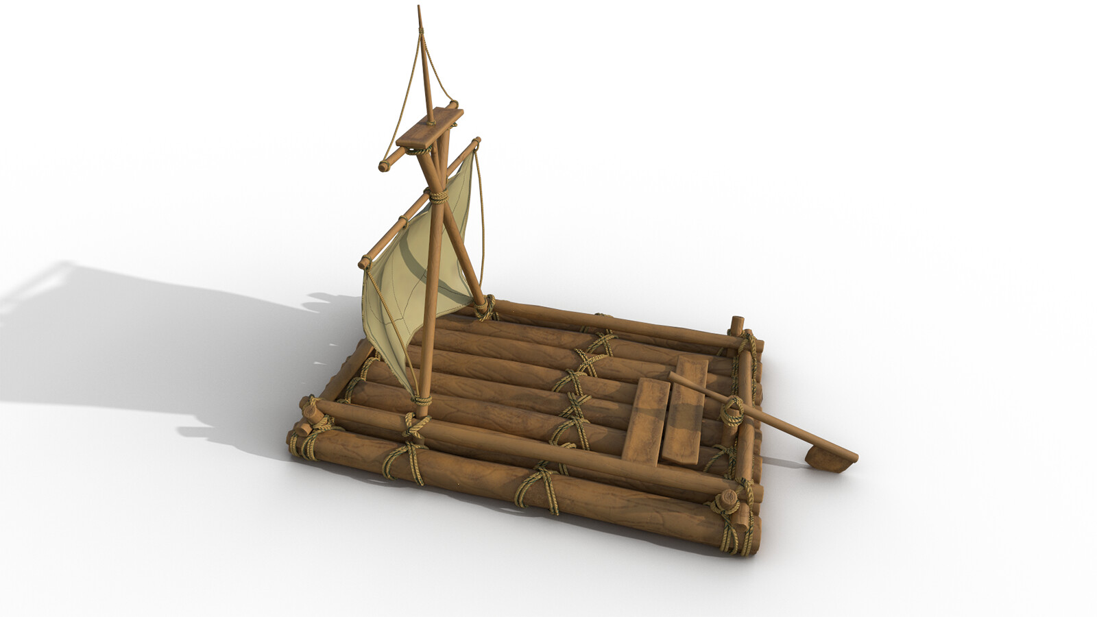 ArtStation - Wooden stylized raft PBR low-poly game ready Low-poly 3D ...
