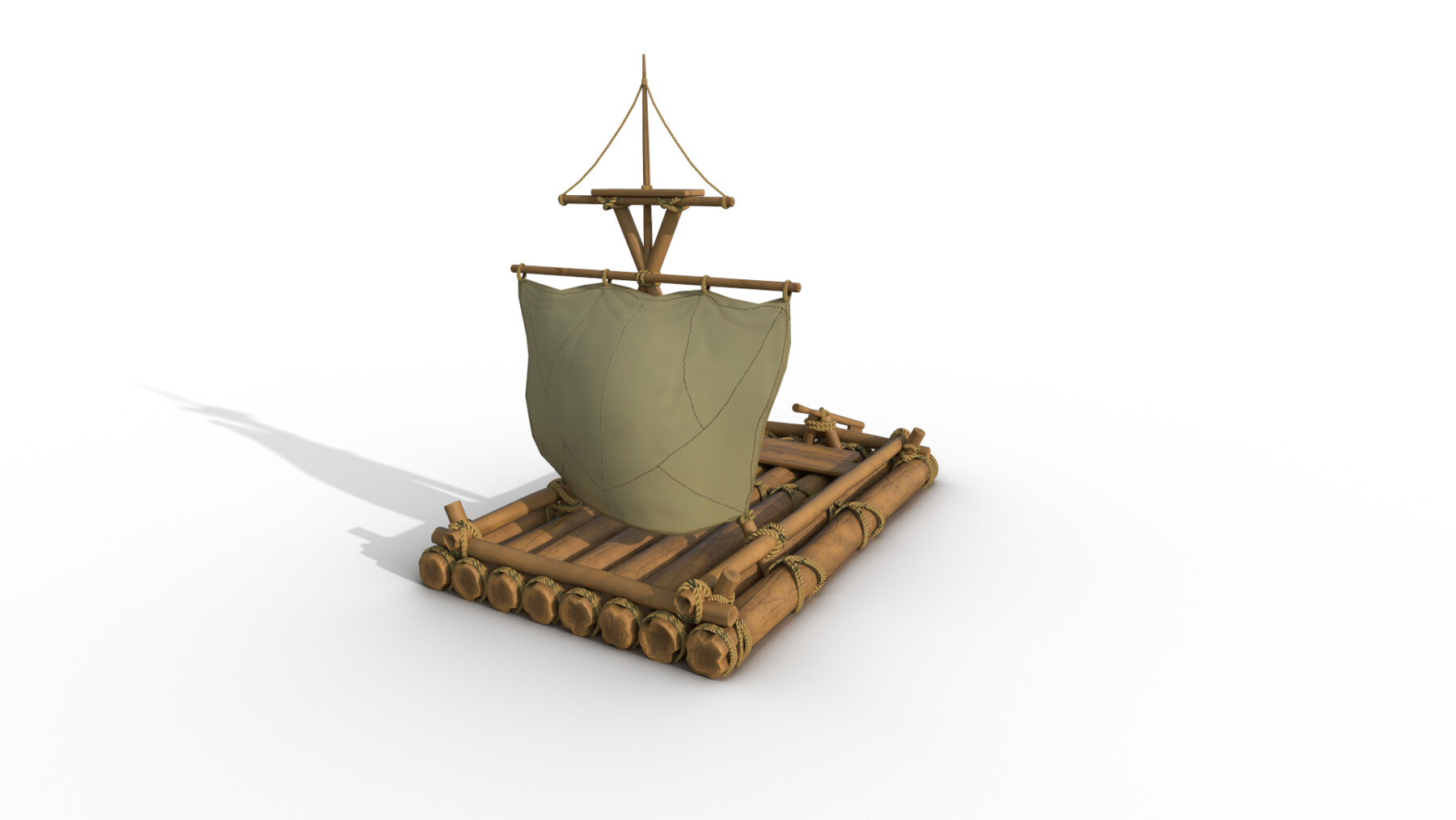 ArtStation - Wooden stylized raft PBR low-poly game ready Low-poly 3D ...