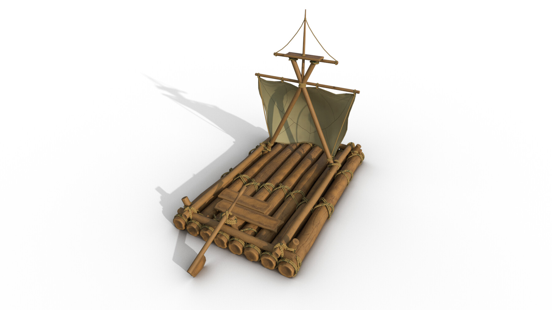ArtStation - Wooden stylized raft PBR low-poly game ready Low-poly 3D ...
