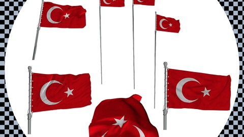 ArtStation - Turkish (.PNG) Flag Set | Resources