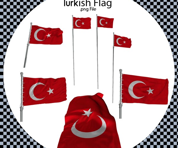 ArtStation - Turkish (.PNG) Flag Set | Resources