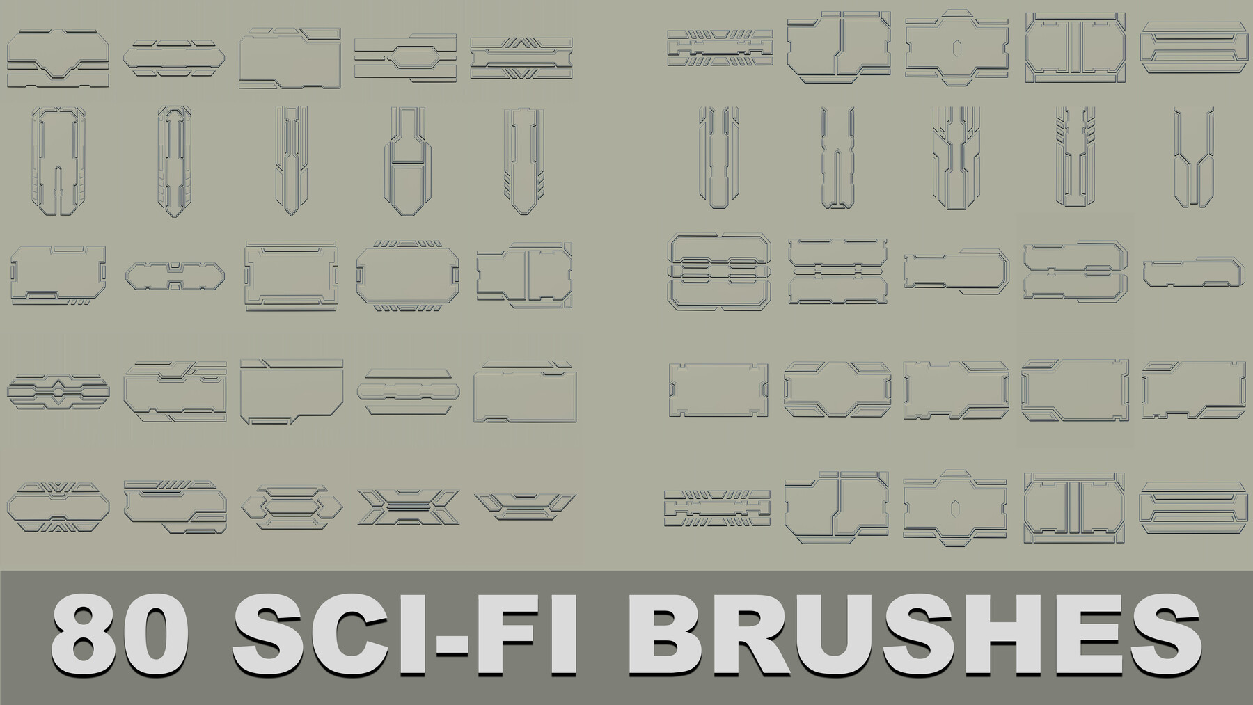ArtStation - 80 SCI-FI VDM and IMM Brushes Pack | Brushes