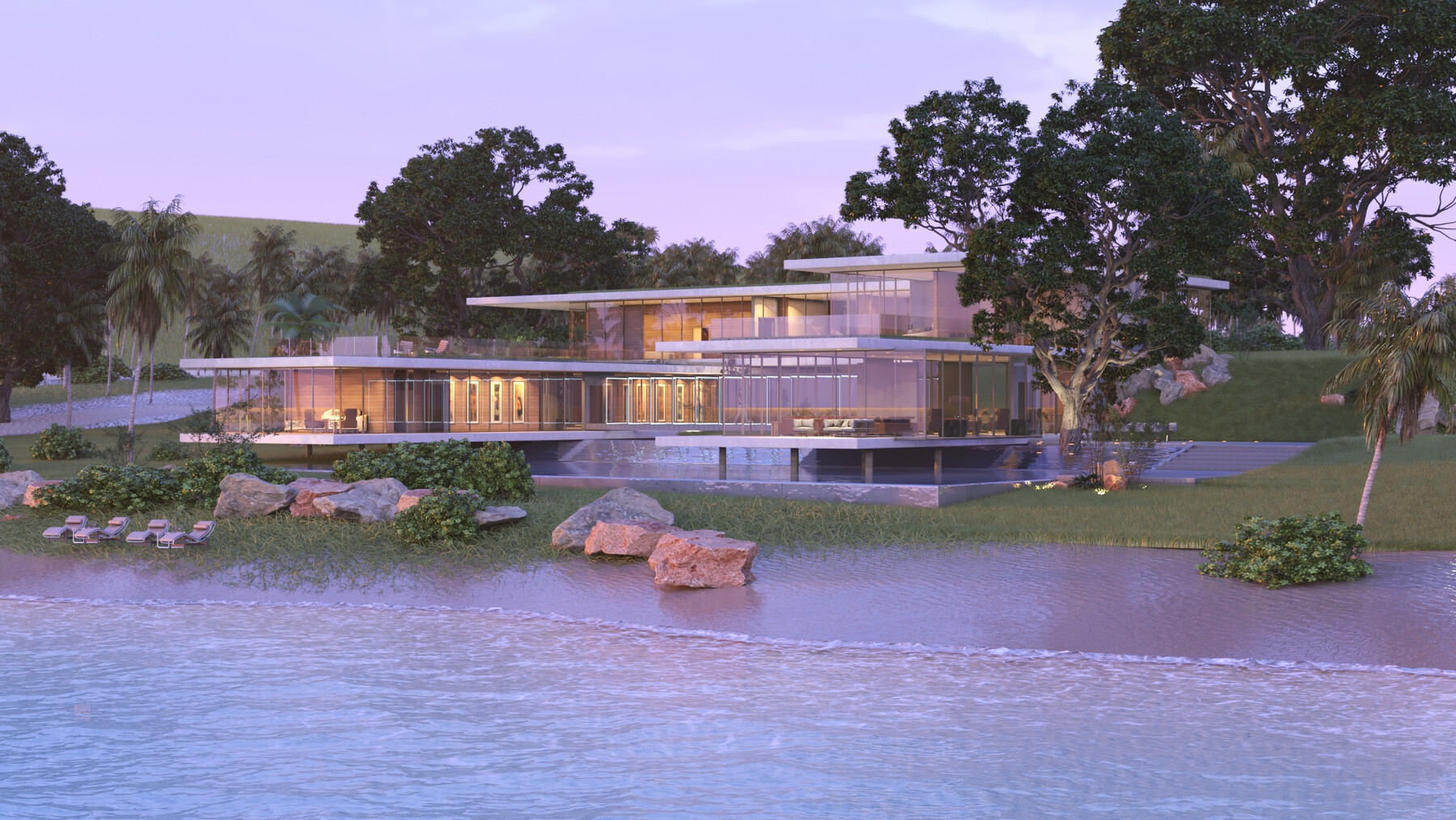 ArtStation - modern beach villa revit vray 3dmax | Resources