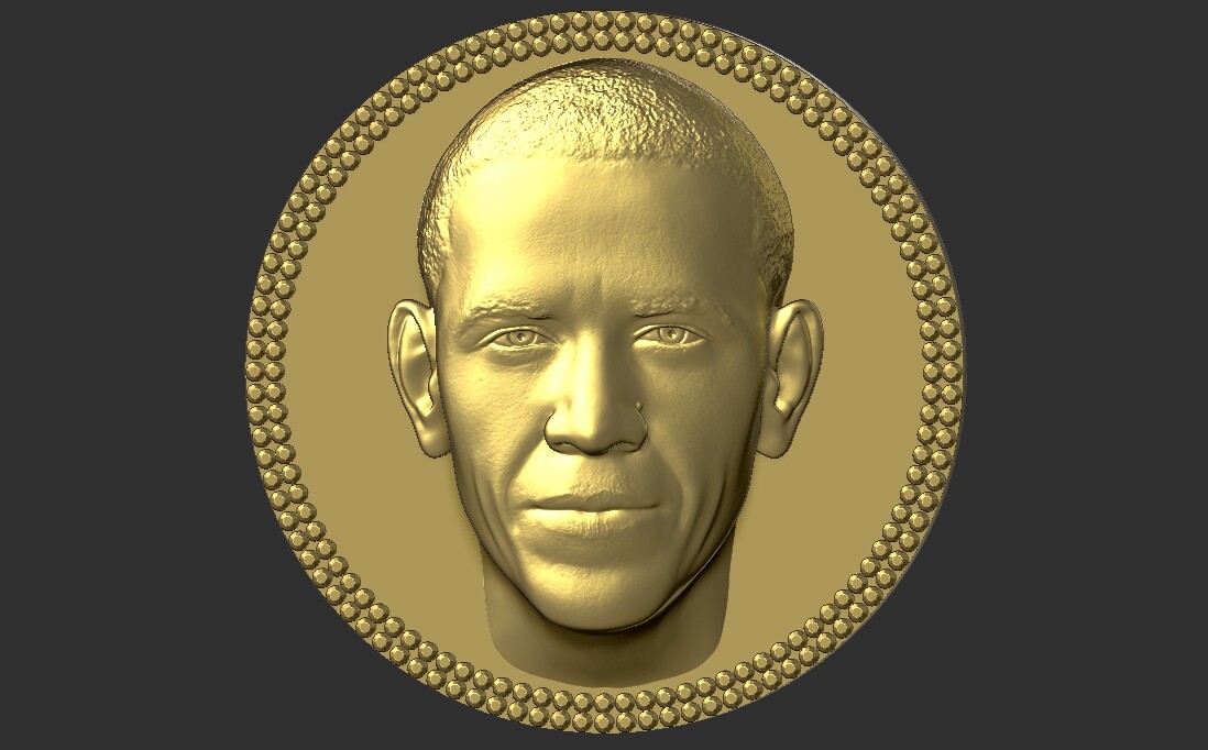 ArtStation - Barack Obama medallion pendant 3D printing ready stl obj ...