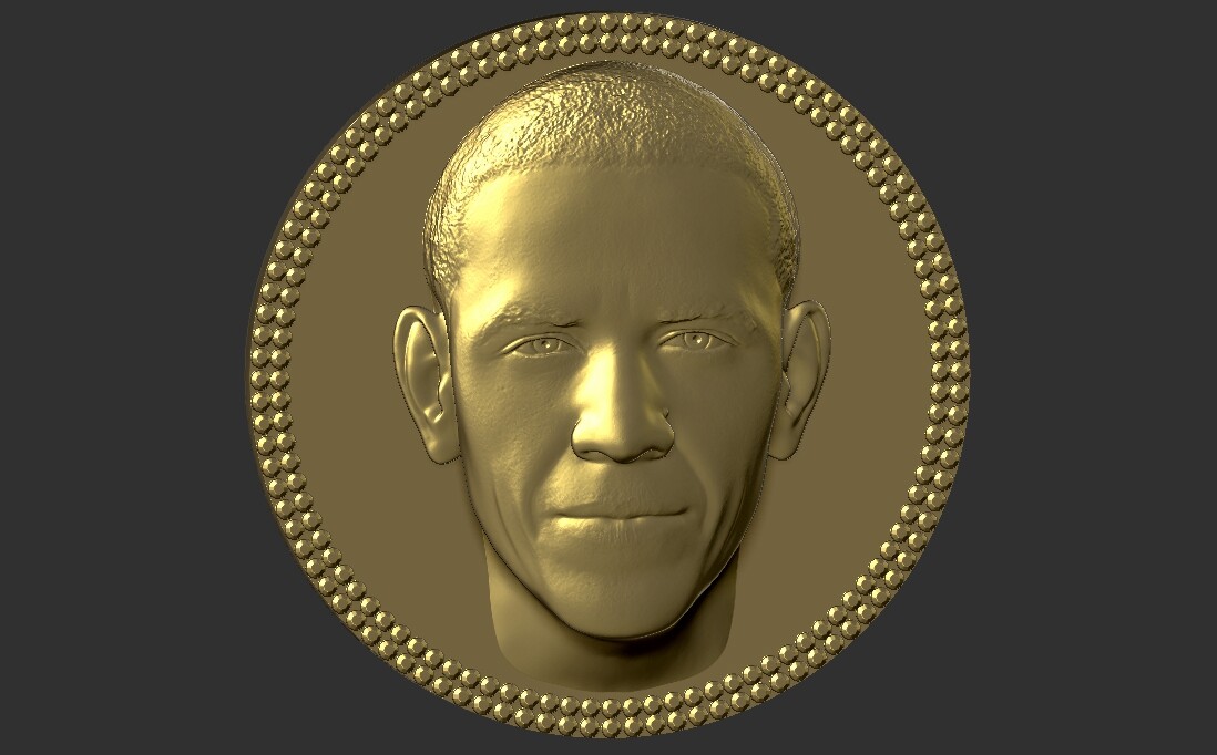 ArtStation - Barack Obama medallion pendant 3D printing ready stl obj ...