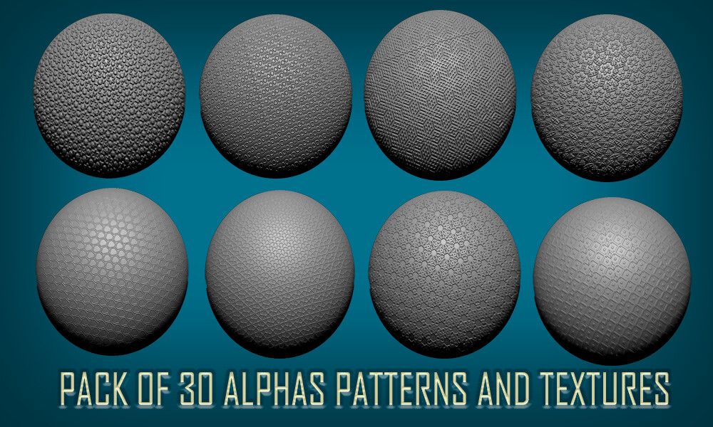 ArtStation - pack of 30 alphas patterns and textures | Brushes
