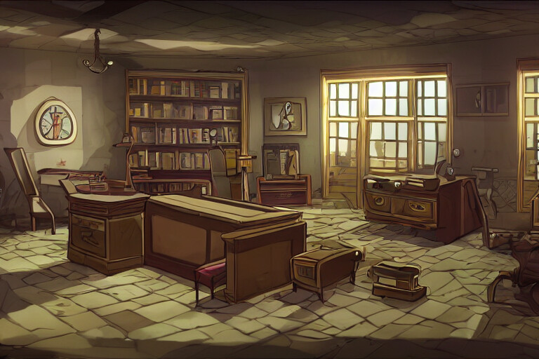 ArtStation - 21 Point and click environement office game background ...