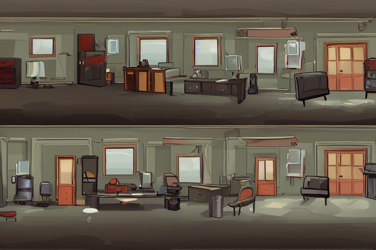 ArtStation - 21 Point and click environement office game background ...