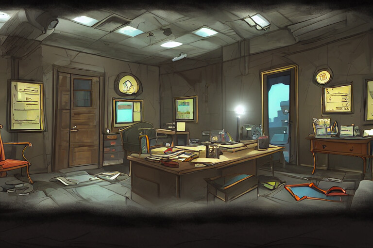 ArtStation - 21 Point and click environement office game background ...