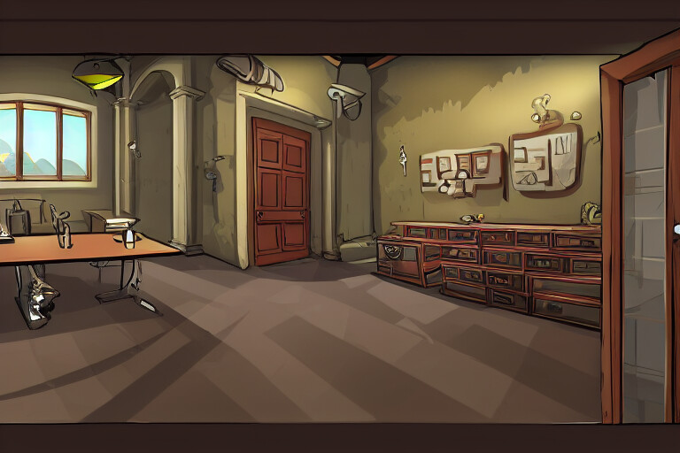 ArtStation - 21 Point and click environement office game background ...