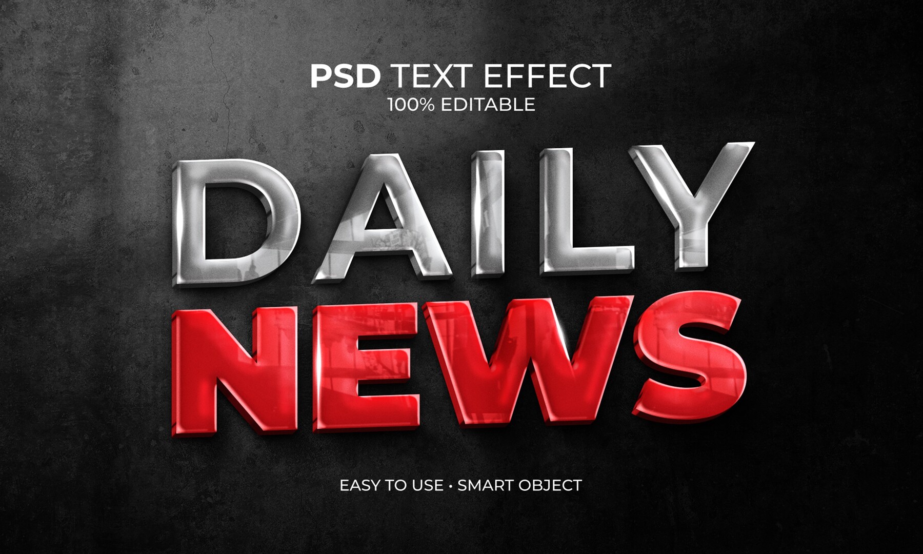 ArtStation - 3D Daily news PSD fully editable text effect. Layer style ...