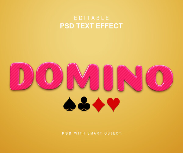 ArtStation - 3D Domino PSD fully editable text effect. Layer style PSD ...