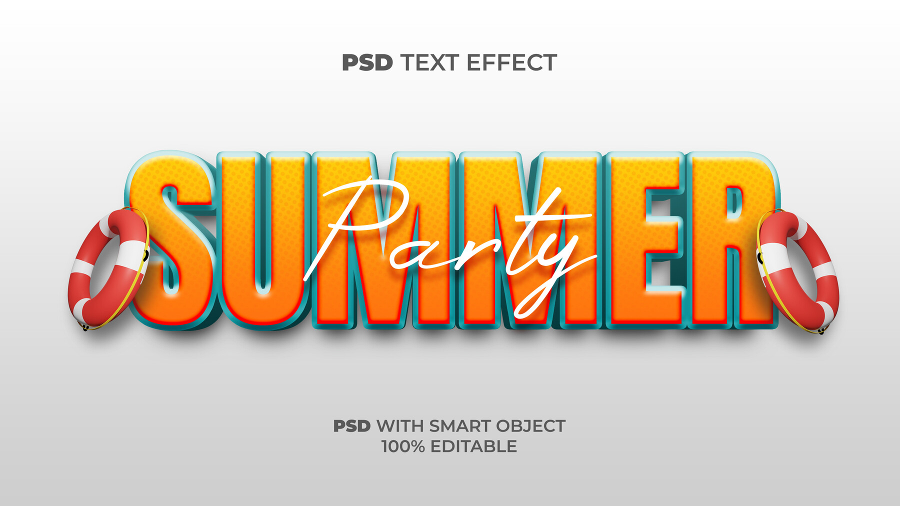 ArtStation - 3D Summer PSD fully editable text effect. Layer style PSD ...