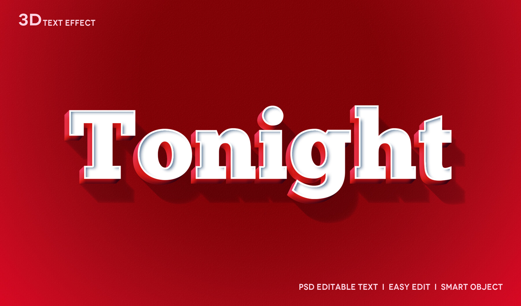 ArtStation - 3D Tonight PSD fully editable text effect. Layer style PSD mockup template. | Artworks