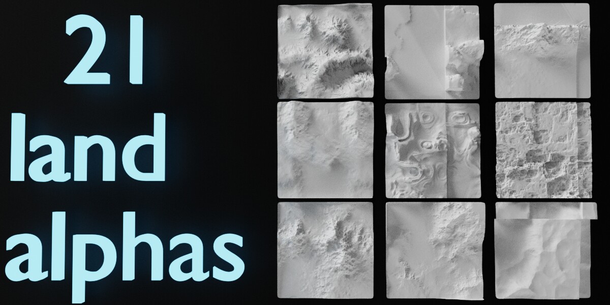 ArtStation - 21 land alphas | Resources