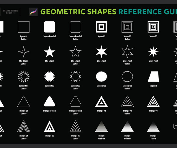 ArtStation - 200 Geometric Shapes for Procreate | Artworks