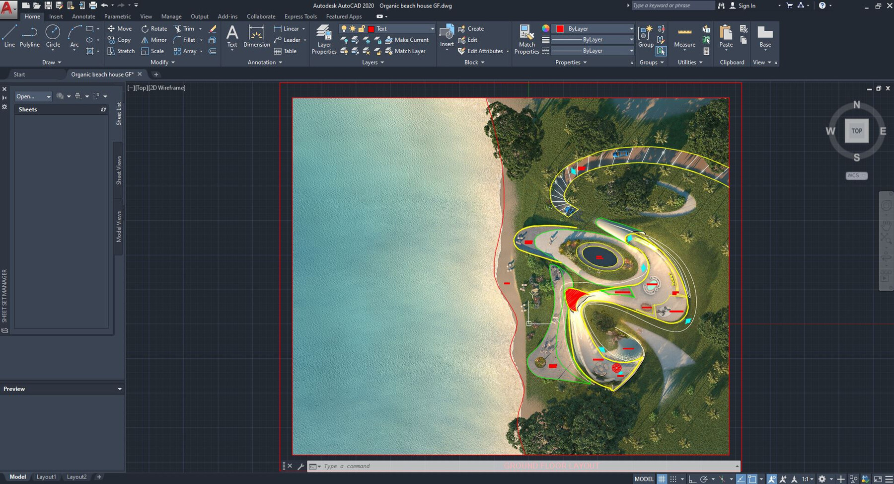 ArtStation - organic form beach villa architecture 3d model revit ...