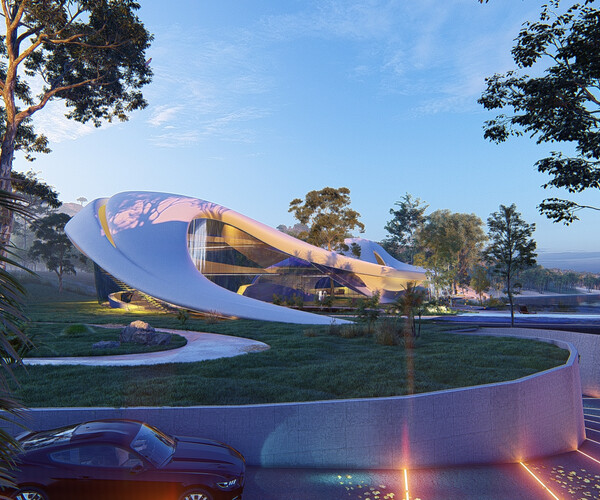 ArtStation - organic form beach villa architecture 3d model revit ...