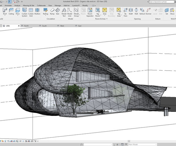 ArtStation - organic form beach villa architecture 3d model revit ...