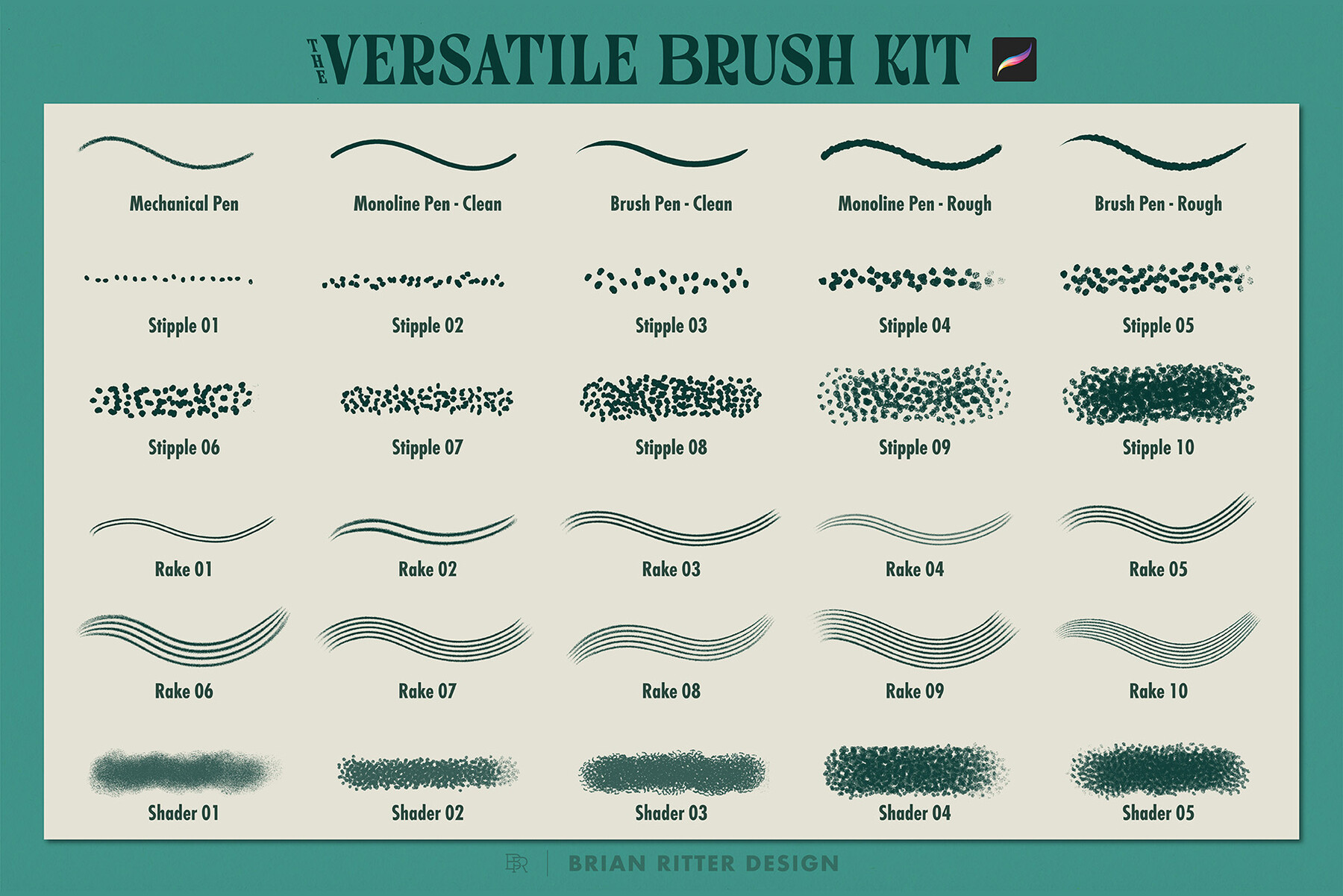 ArtStation - Versatile Brush Kit for Procreate | Brushes