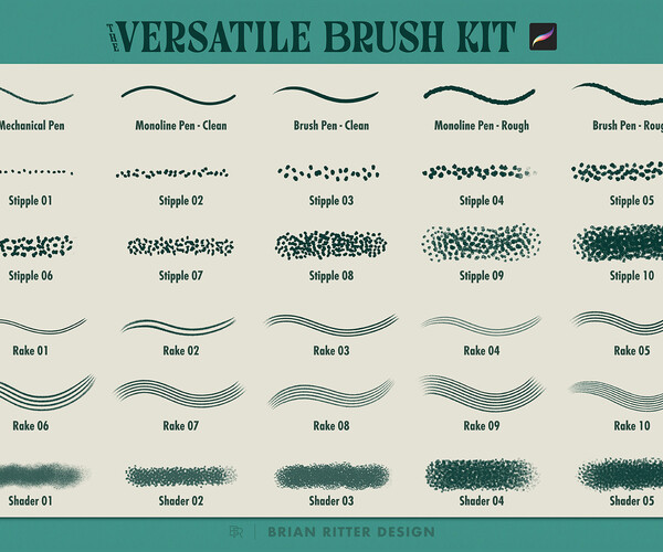 ArtStation - Versatile Brush Kit for Procreate | Brushes