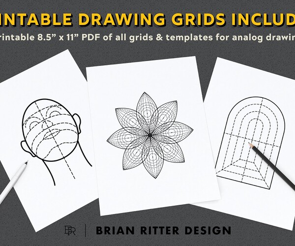 ArtStation - Drawing Grid Brushes For Procreate | Brushes