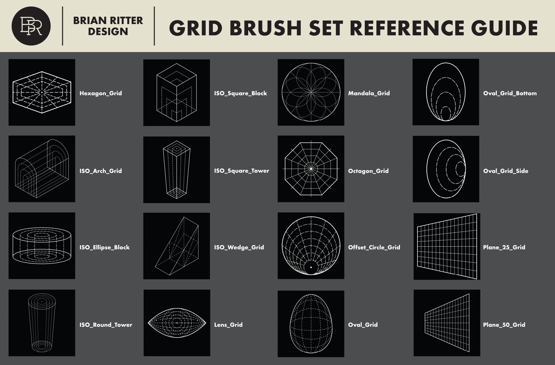 ArtStation - Drawing Grid Brushes For Procreate | Brushes