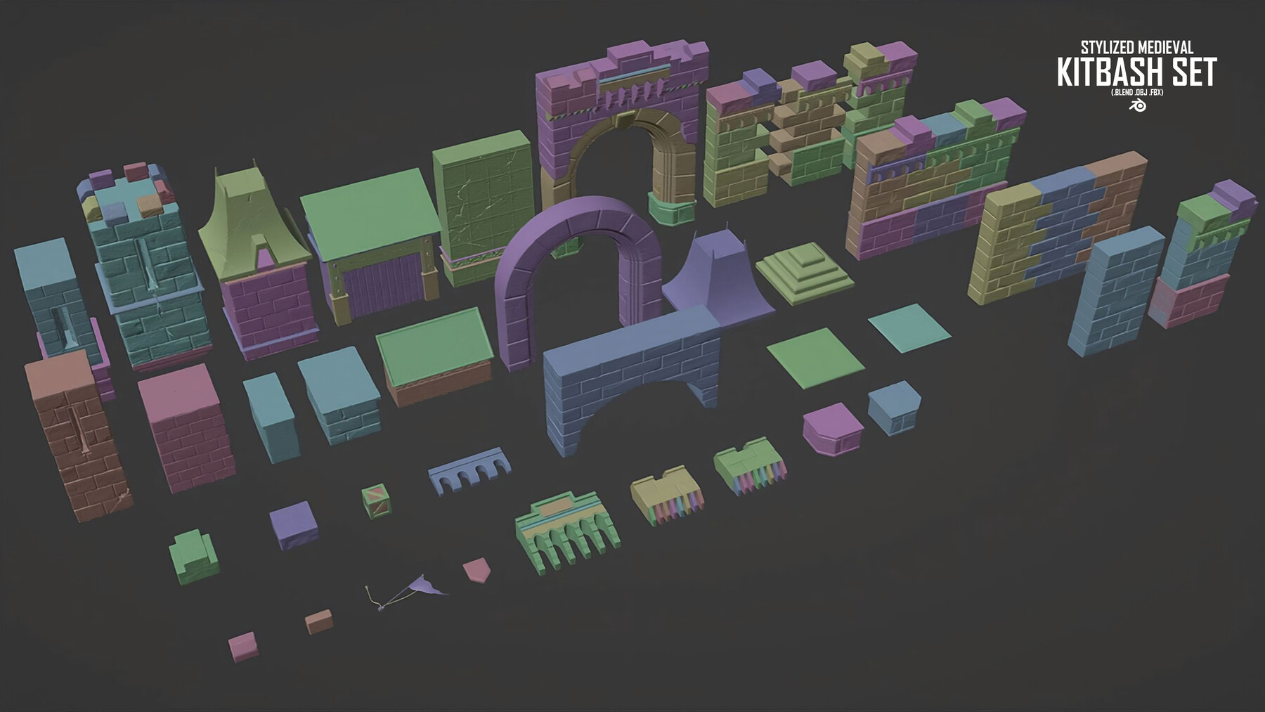 ArtStation - Stylized Medieval Model - Kitbash Set | Resources