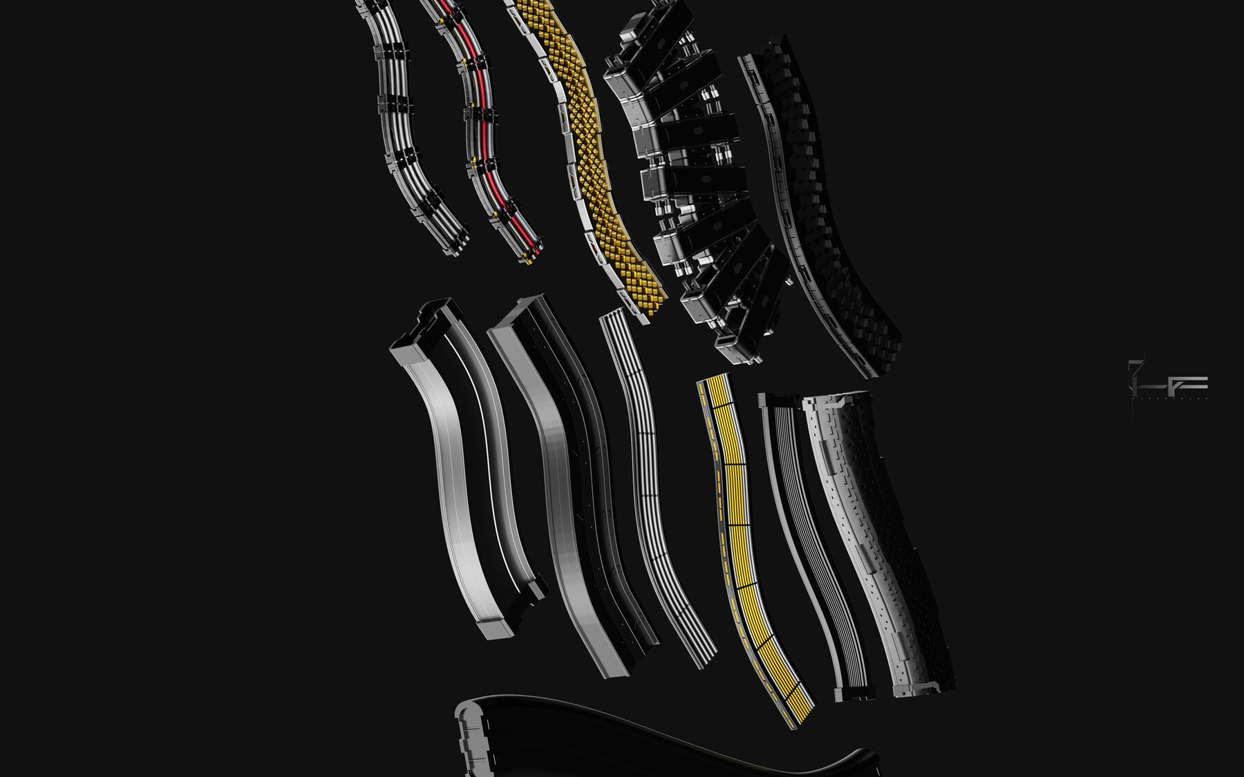 ArtStation - SCI-FI Hard Surface Cables, Wires Kitbash Vol-1 - IMM Curve Brush | Brushes
