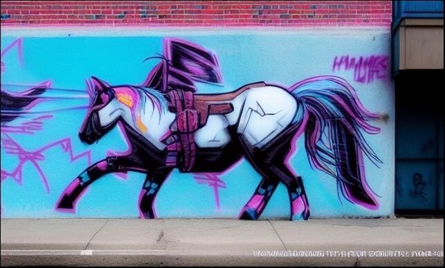 ArtStation - 49 Horse street graffiti Cyber Style 2100 jpg artstation ...