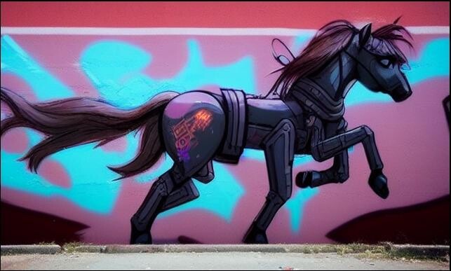 ArtStation - 49 Horse street graffiti Cyber Style 2100 jpg artstation ...