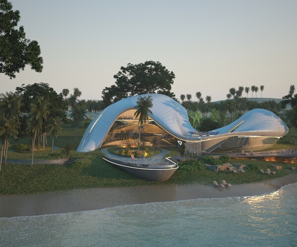 ArtStation - Organic beach villa house vray 3ds max architecture ...