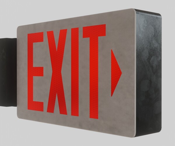 ArtStation - Exit Sign 3D Model | Game Assets