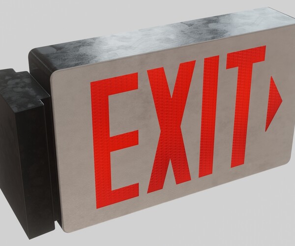 ArtStation - Exit Sign 3D Model | Game Assets