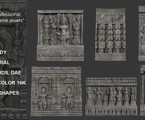ArtStation - Low poly Ancient Hindu Temple Wall modular Ultra HD 16K ...