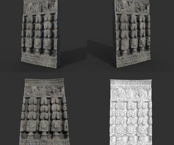 ArtStation - Low poly Ancient Hindu Temple Wall modular Ultra HD 16K ...